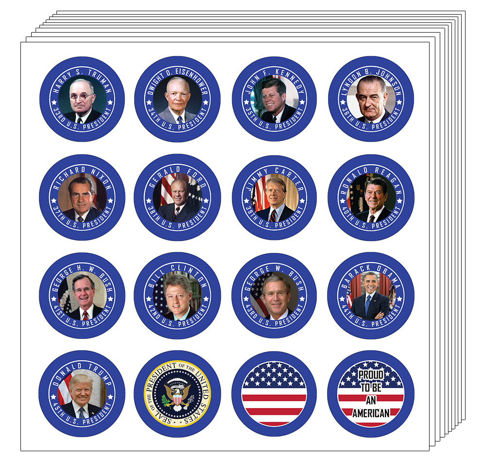 Presidents of The United States Stickers - Assorted Designs for Childr ...