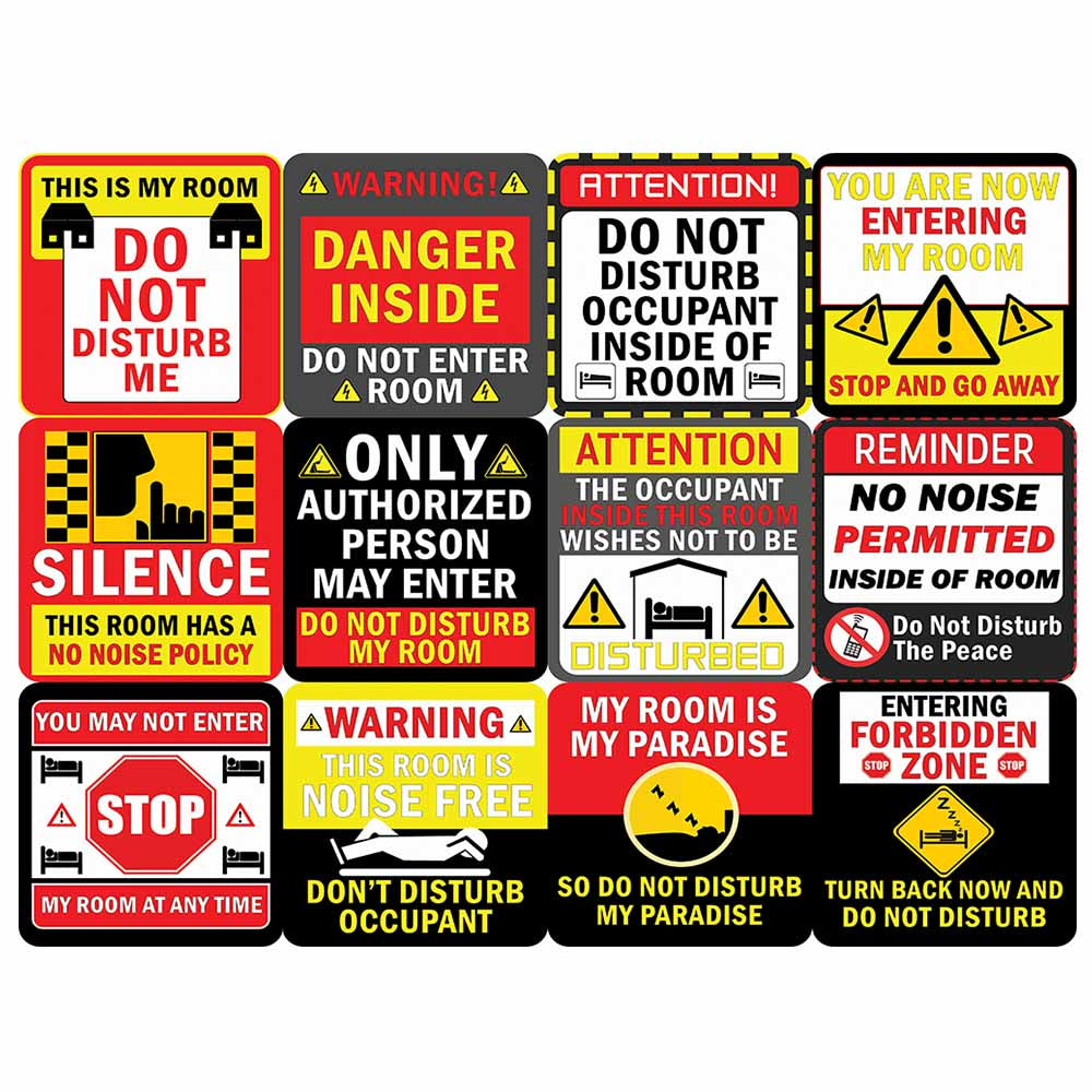 Creanoso Vinyl PVC My Room Do Not Disturb Stickers (6-Sheets) - Medium