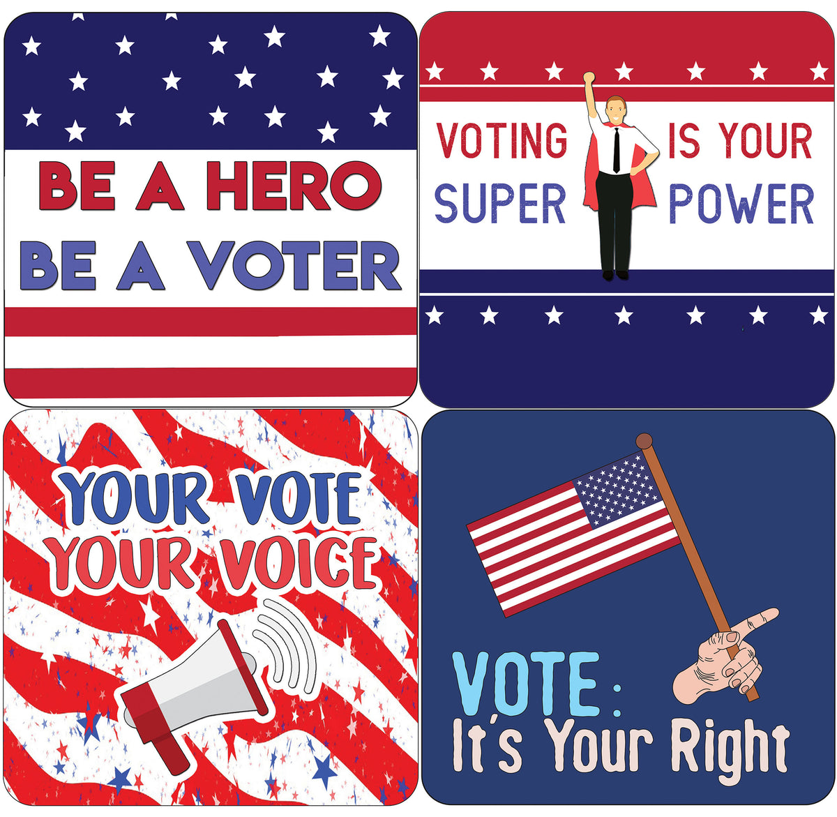 Creanoso Be A Hero -Be A Voter Stickers - 12 Designs x 2 Set (24 pcs)