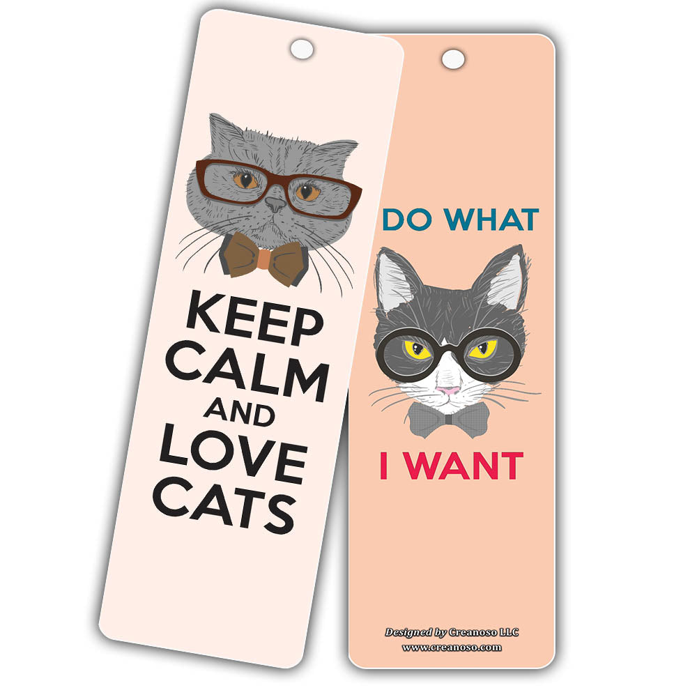 Creanoso Cat Bookmarks - Inspirational Sayings About Being A Cat Lover