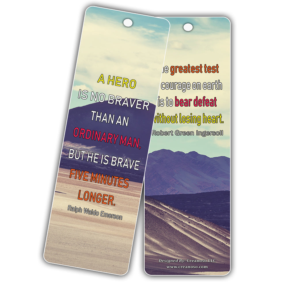 Creanoso Quote Saying Character Courage Bookmarker Cards (60-Pack) ÃƒÆ