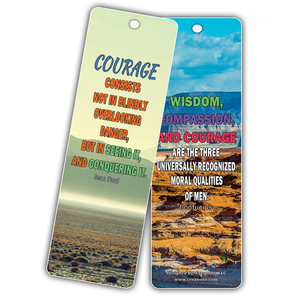 Creanoso Quote Saying Character Courage Bookmarker Cards (60-Pack) ÃƒÆ