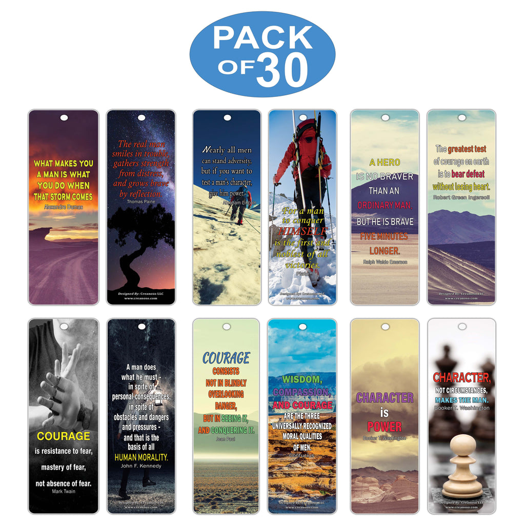 Creanoso Inspiring Quotes About Character Bookmarks (30-Pack) ÃƒÂ¢Ã¢â€