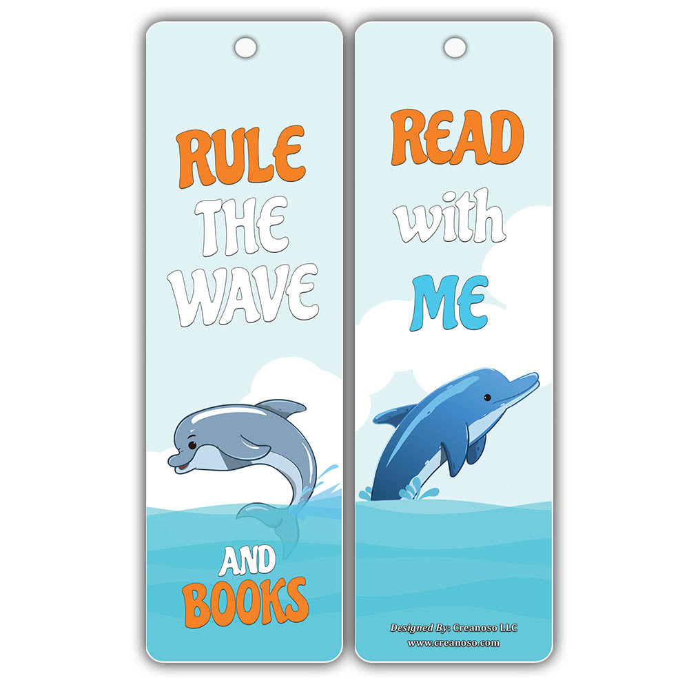Creanoso Motivational Reading Dolphin Bookmarks for Kids ÃƒÂ¢Ã¢â€šÂ¬Ã¢