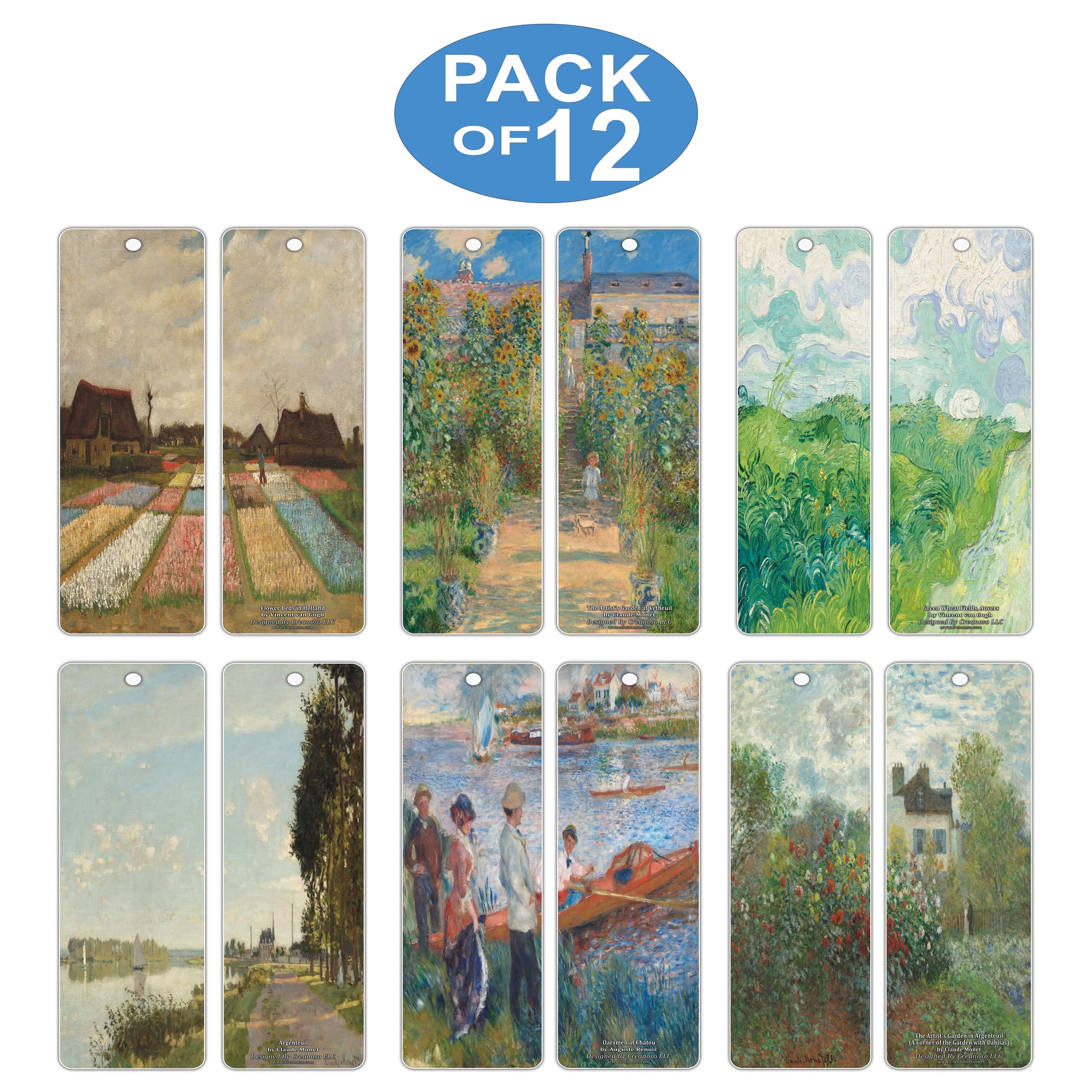 Creanoso Famous Classic Art Series 5 Bookmarks - Great Bookmark Set fo