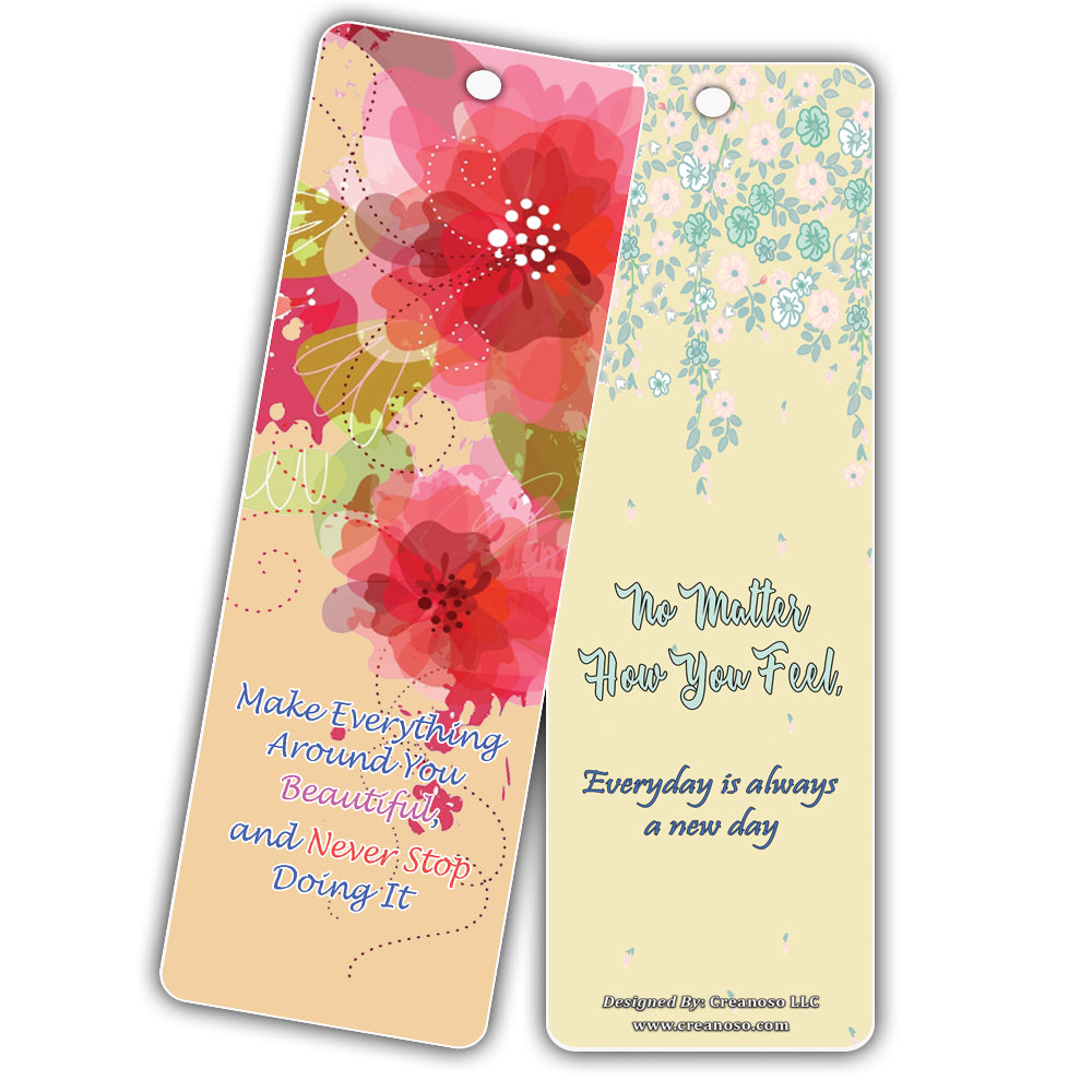 Creanoso Inspiring Inspirational Positive Quotes Bookmarks (30-Pack) Ã