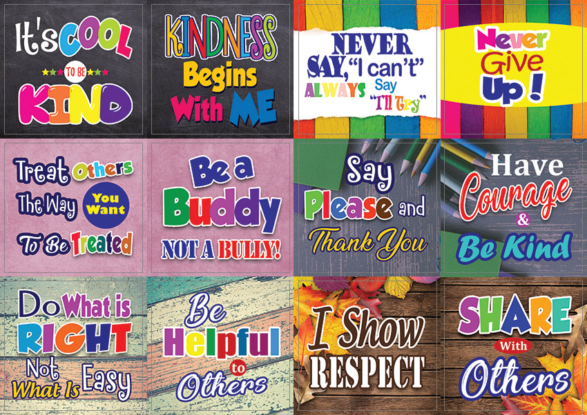 Creanoso Good Character Bookmarks (12-Pack) + Stickers (12-Pieces) Bun