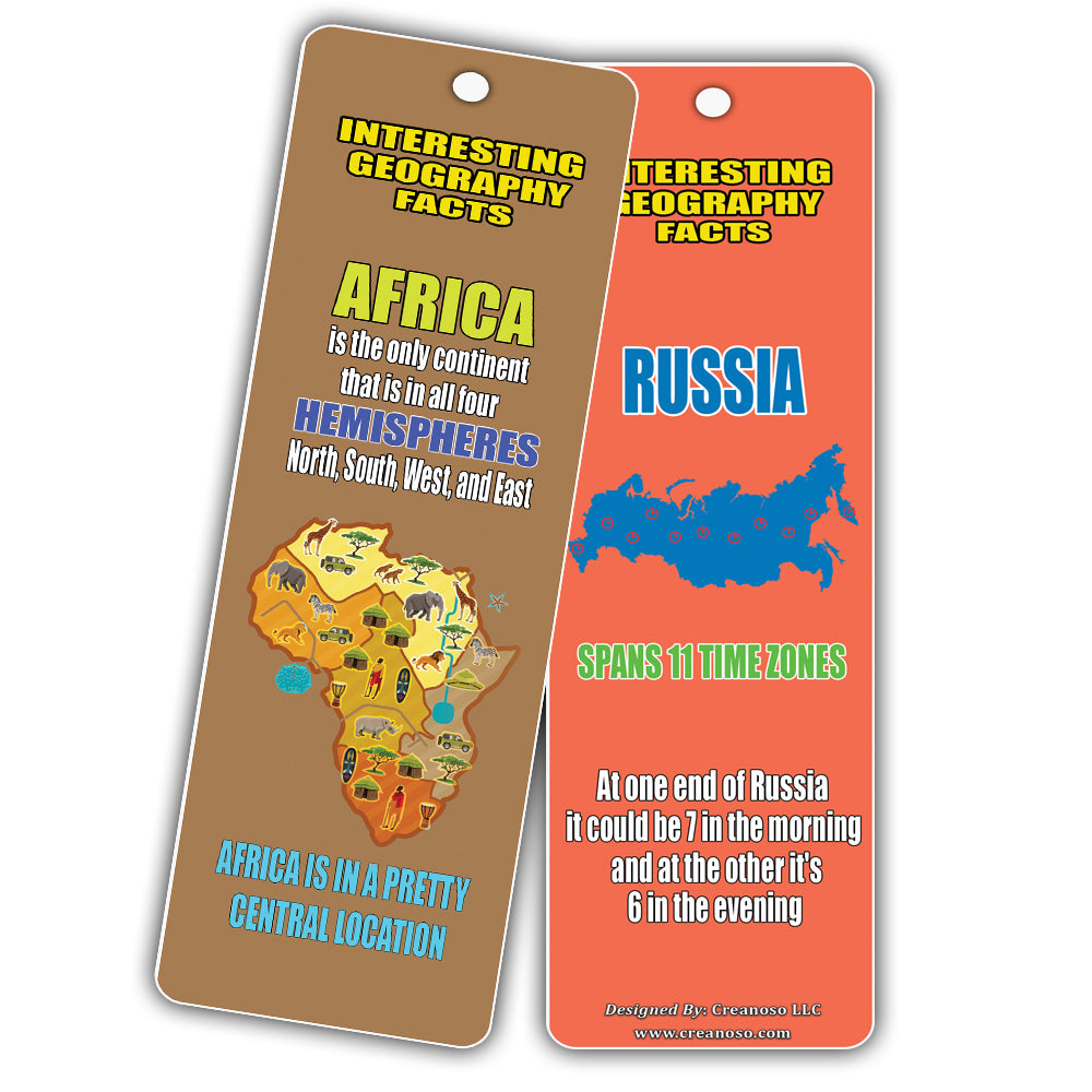 Creanoso Earth and Geographical Facts Bookmarks ÃƒÂ¢Ã¢â€šÂ¬Ã¢â‚¬Å“ Ear