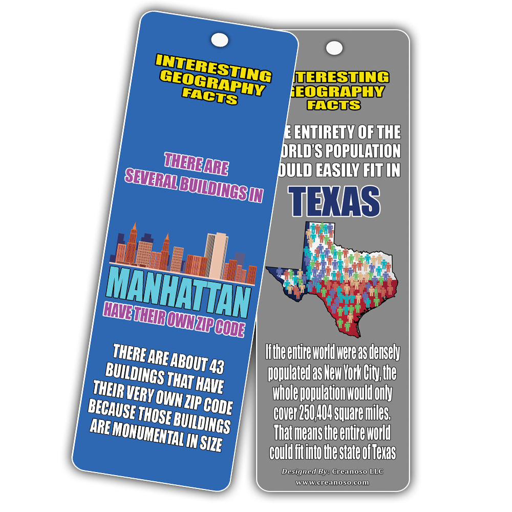 Creanoso Earth and Geographical Facts Bookmarks ÃƒÂ¢Ã¢â€šÂ¬Ã¢â‚¬Å“ Ear