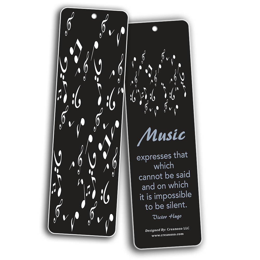 Creanoso Music Quotes Bookmarks Cards (60-Pack)- Inspirational Music G