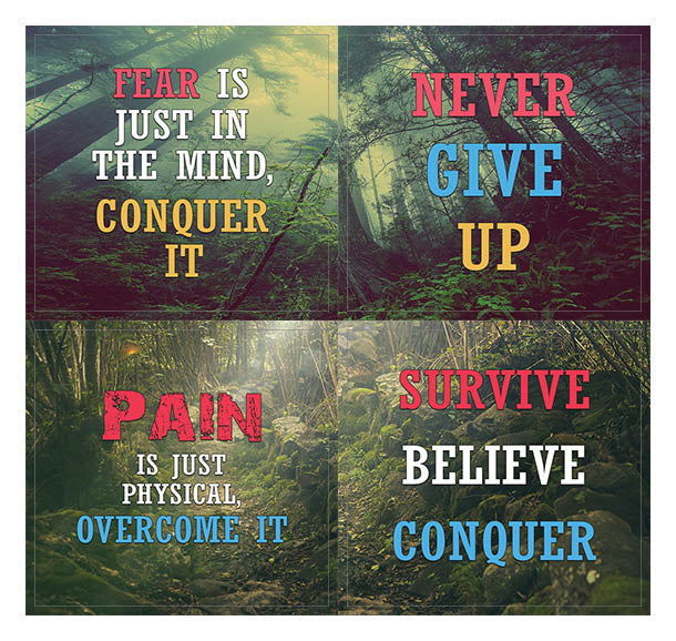 Creanoso Nature Survival Quote Stickers Ã¢â‚¬â€œ Inspirational Surviva