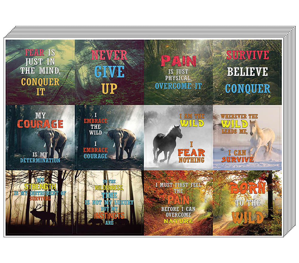 Creanoso Nature Survival Quote Stickers Ã¢â‚¬â€œ Inspirational Surviva