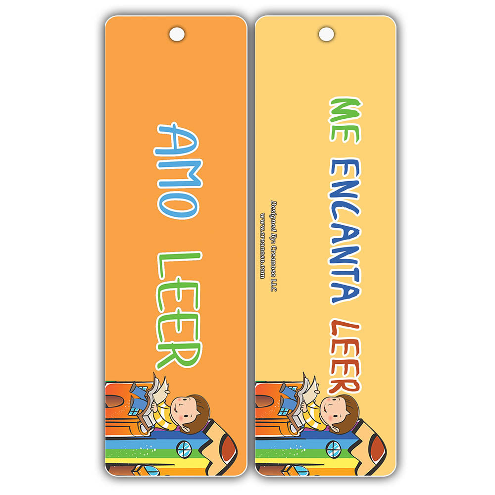 Creanoso Spanish I Love Reading Bookmark Cards ÃƒÂ¢Ã¢â€šÂ¬Ã¢â‚¬Å“ Prem