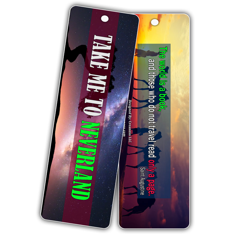 Creanoso Travelers Reading Travel Quotes Bookmarker Cards (60-Pack) Ãƒ