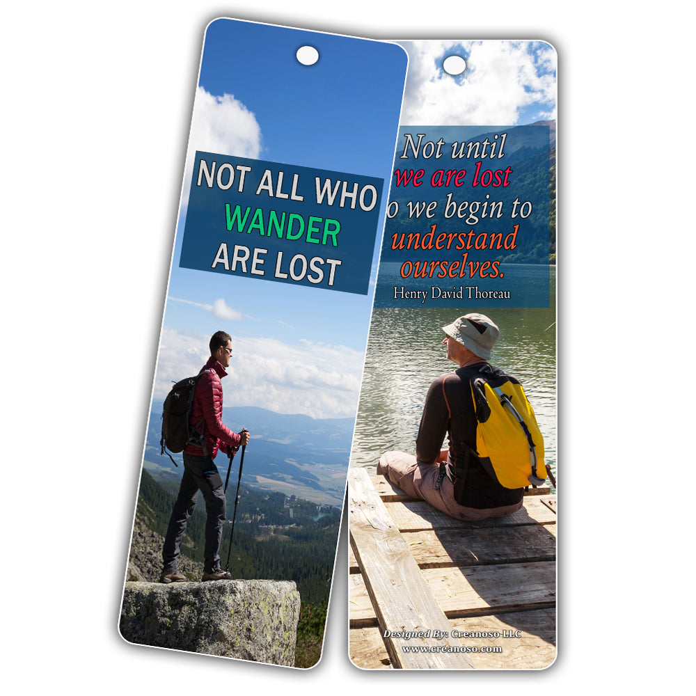 Creanoso Travelers Reading Travel Quotes Bookmarker Cards (60-Pack) Ãƒ