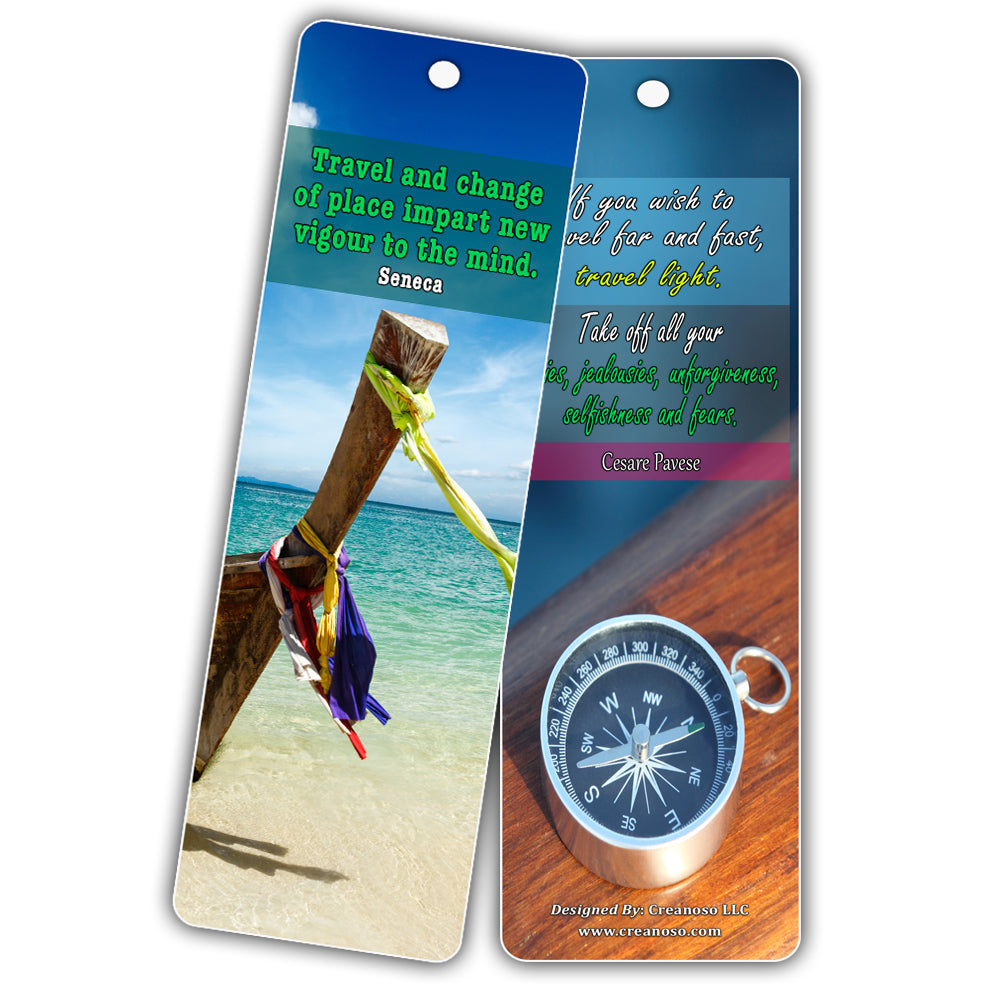 Creanoso Inspiring Travelling Quotes Travel Bookmarks (30-Pack) ÃƒÂ¢Ã¢