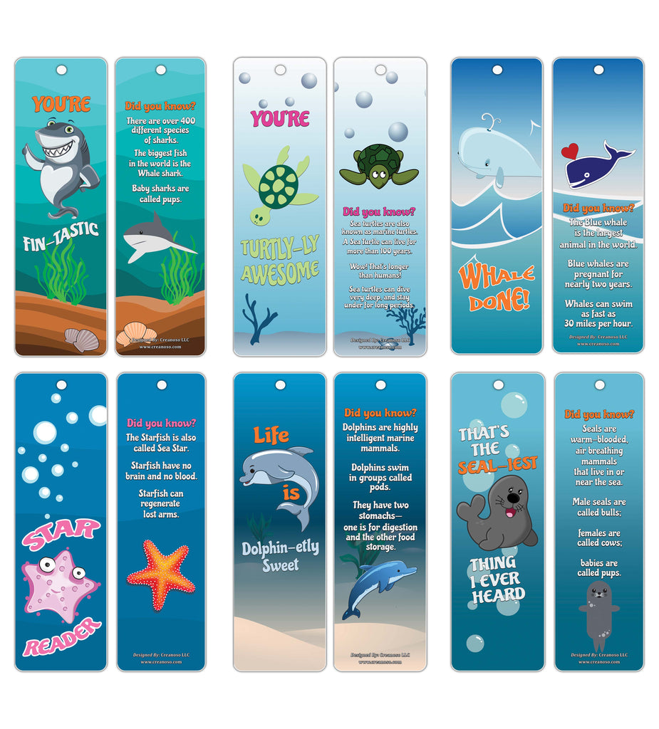 Creanoso Under the Sea Bookmark Cards ÃƒÂ¢Ã¢â€šÂ¬Ã¢â‚¬Å“ Fun Facts Und