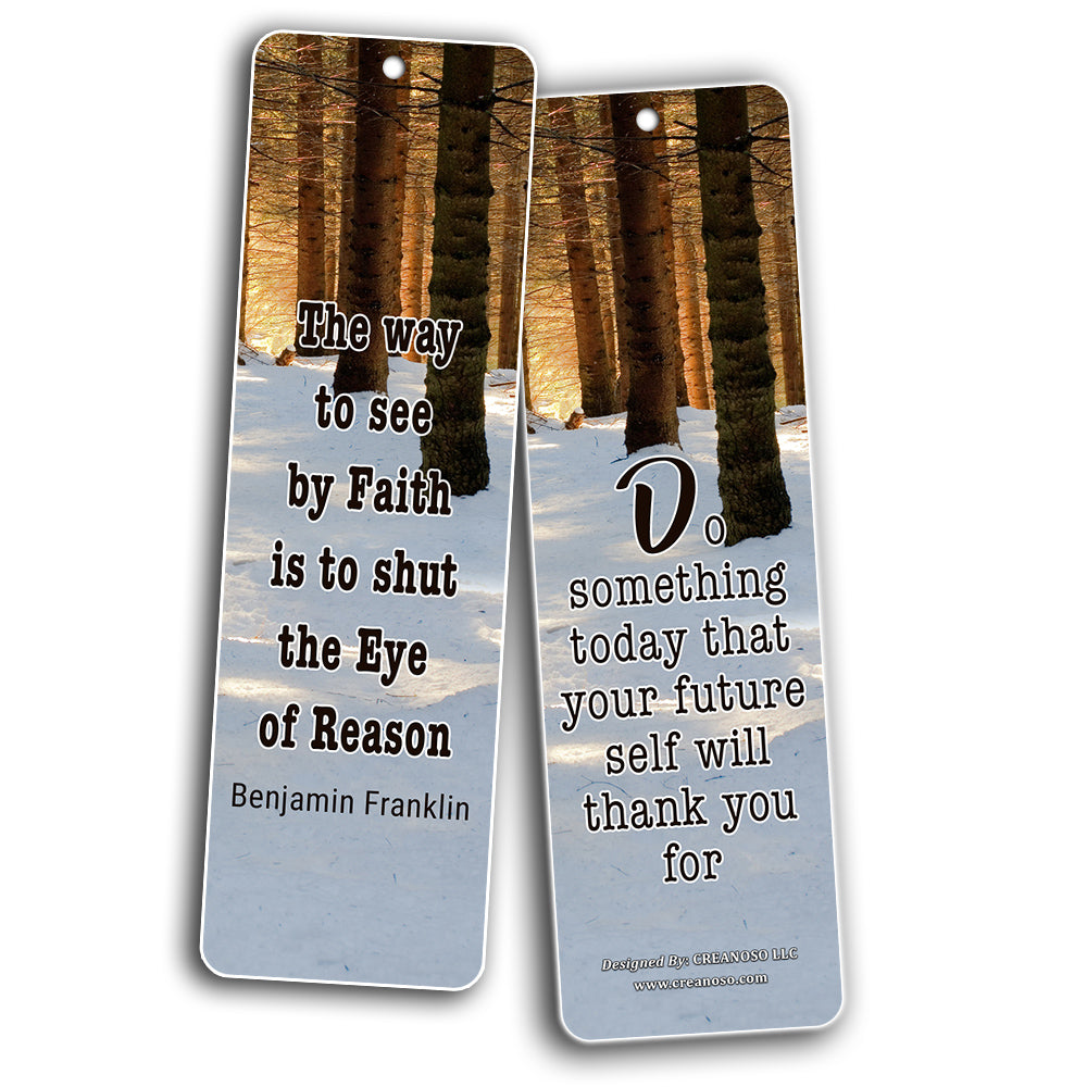 Creanoso Inspirational Quotes Bookmarks Cards (30-Pack) - Wisdom Sayin